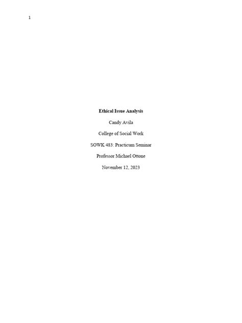ethical issue analysis pdf social work foster care