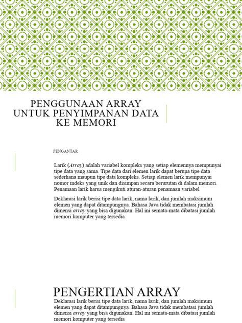 Materi Penggunaan Array Pdf
