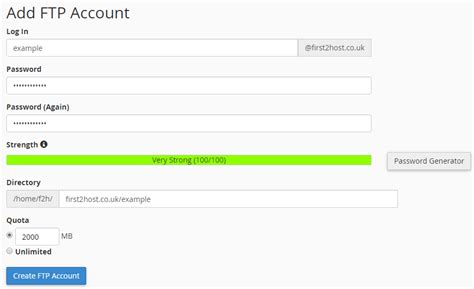 How To Create An Ftp Account In Cpanel First2host