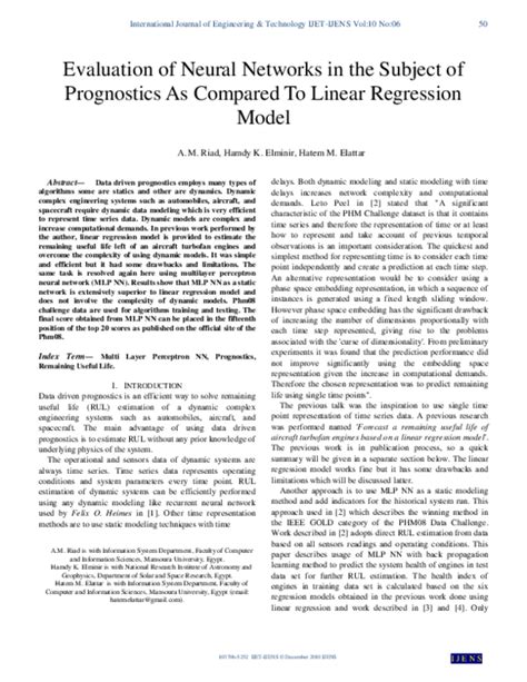 Pdf Prognostics As Compared To Linear Regression Model