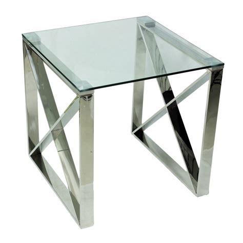 Apex Square Glass Top Side Table