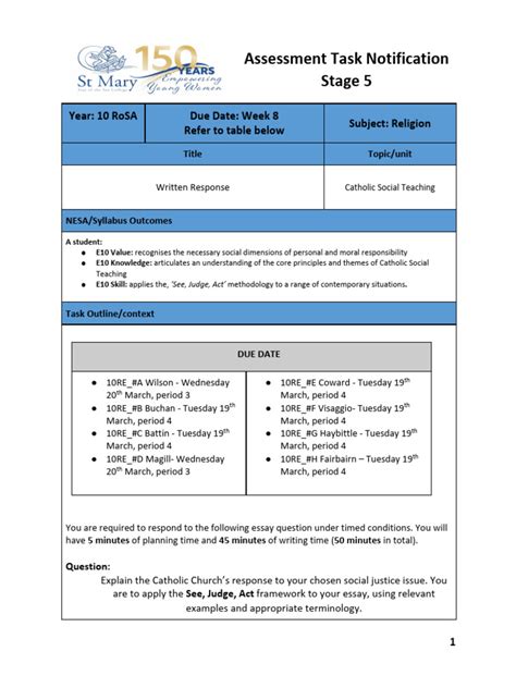 2024 Yr 10 Task 1 Cst Final Pdf Integrity Essays