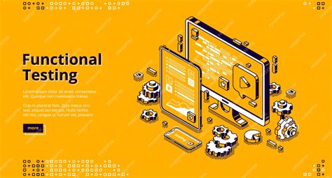Free Vector Software Testing Isometric Banner Functional Test