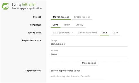 Ui ของ Spring Initializr เปลี่ยนแล้วนะ