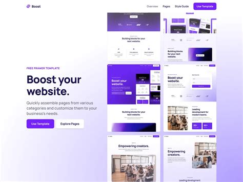 boost responsive website templates by framer a framer template