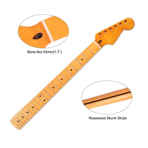 Stratocaster Guitar Neck Maple Neck 12 Radius 10 Mm Holes 22 Frets