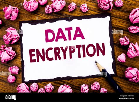 Hand Writing Text Caption Inspiration Showing Data Encryption Business