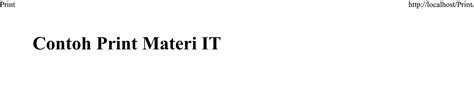Cara Membuat Perintah Print Pada Php Materi Teknik Informatika