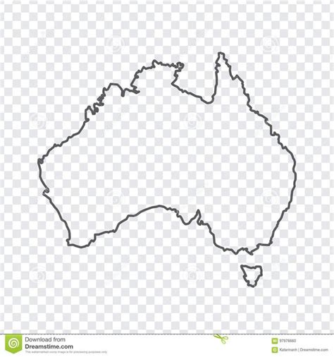 Blank Map Of Australia Thin Line Australia Map A Transparent