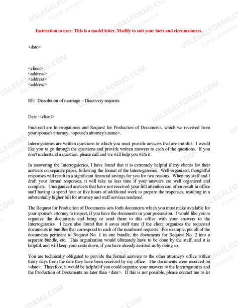 Sample Discovery Request Letter For School Us Legal Forms