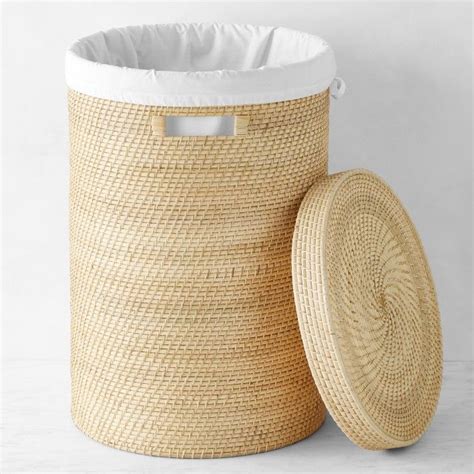 Hold Everything Rattan Laundry Baskets Williams Sonoma Laundry