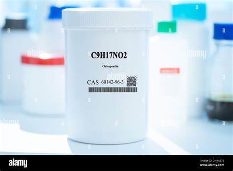 C9h17no2 Gabapentin Cas 60142 96 3 Chemical Substance In White Plastic Laboratory Packaging