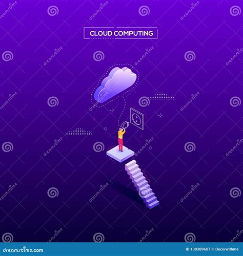 Cloud Computing Modern Isometric Vector Web Banner Stock Vector Illustration Of Media