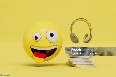 독일어 학습 책 헤드폰 및 독일 국기 형태의 언어가있는 웃는 얼굴 3d 렌더링 교습에 대한 스톡 사진 및 기타 이미지 교습 독일어 언어 Istock