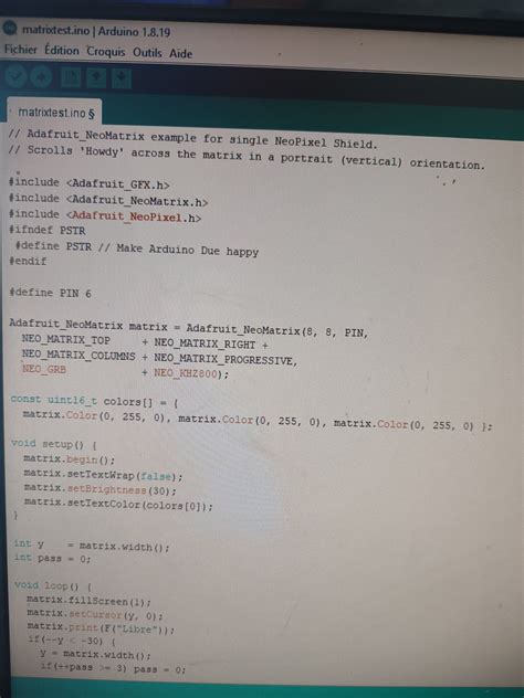 Inversement De Couleur Ws2812b 64 Français Arduino Forum