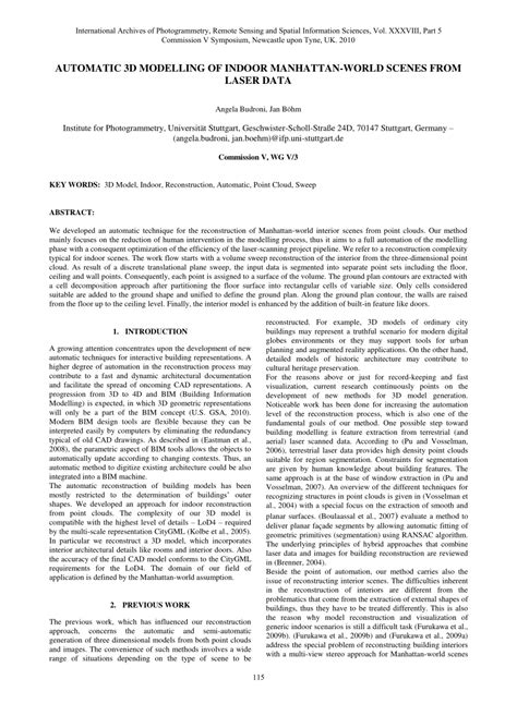 Pdf Automatic 3d Modelling Of Indoor Manhattan World Scenes From Laser Data