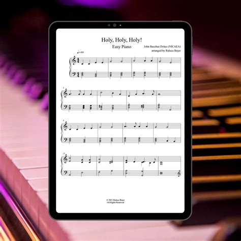 Holy Holy Holy Early Intermediate Piano Arrangement Sheet Music