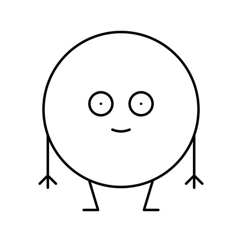 Circle Geometric Shape Character Line Icon Vector Illustration 21164053 Vector Art At Vecteezy