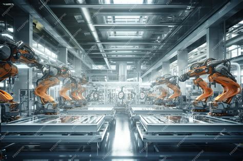 Premium Ai Image Glimpse Of The Future Manufacturing With Humanoid Robots