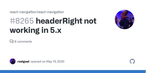 Headerright Not Working In 5x · Issue 8265 · React Navigationreact Navigation · Github