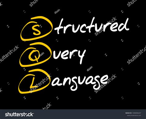 Sql Structured Query Language Acronym Technology Stock Vector Royalty Free