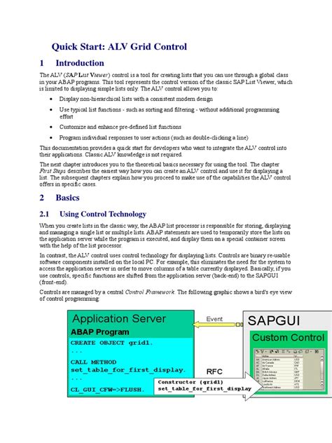 Quick Start Alv Pdf Computing Computer Programming