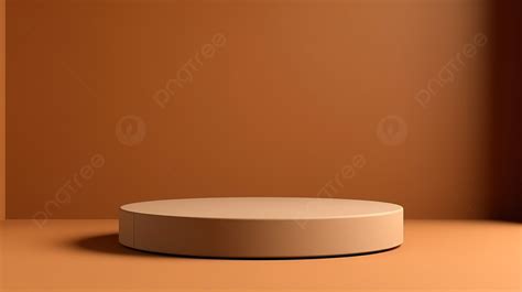 제품 3d 렌더링을 선보일 수 있는 미니멀한 디자인과 따뜻한 갈색 배경을 갖춘 세련된 연단 최소한의 장면 플랫폼 배경 3d