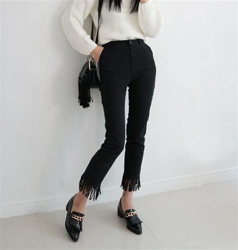 Sale Kk 38500 12900 피치 밑단수술팬츠 하이웨스트 9부핏 블랙 M 에이블리