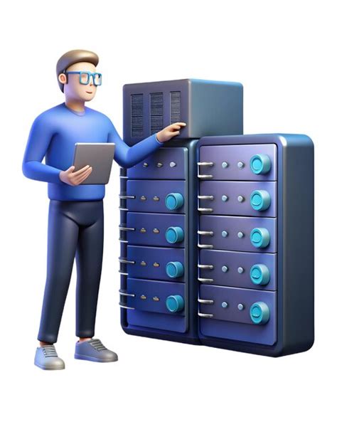 It Specialist Managing Server Configurations In Hightech Data Center Photo Realistic Image In