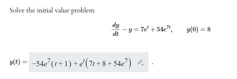 Solved Solve The Initial Value Chegg Com
