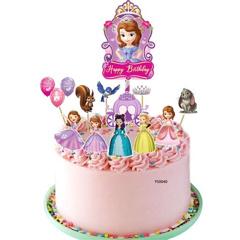 Custom Name Happy Birthday Cake Topper Sofia The First Decoration Set