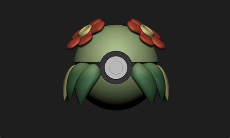 Stl File Pokemon Bellossom Pokeball・3d Print Object To Download・cults