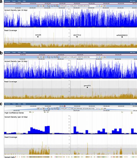 Read Coverage Depth And Variant Density For Baxter Across Chromosome Download Scientific