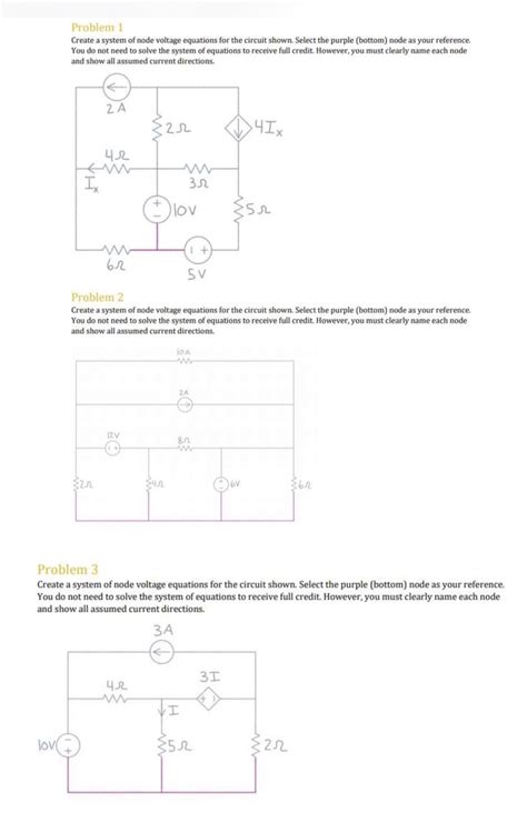 [solved] problem 1 create a system of node voltage equations for the
