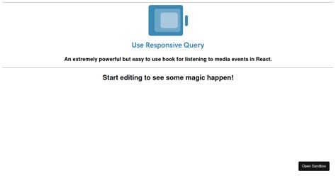 Use Responsive Query Codesandbox