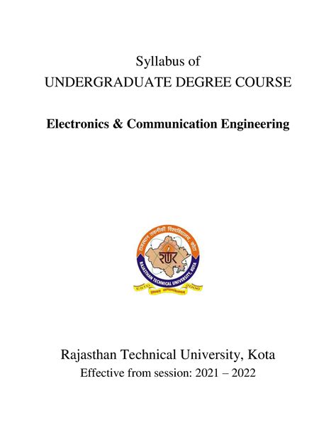 Ece Iii Syllabus Syllabus Of Undergraduate Degree Course