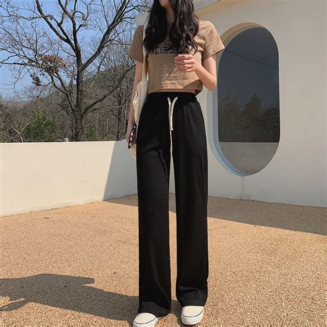 阔腿裤垂感高腰女春夏季新款长裤子拖地宽松薄款冰丝直筒休闲裤虎窝淘