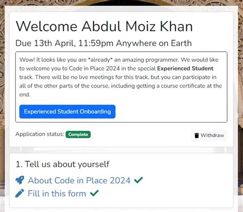 abdul moiz khan on linkedin codeinplace codingjourney neverstoplearning
