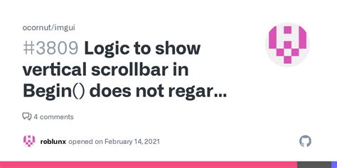Logic To Show Vertical Scrollbar In Begin Does Not Regard Horizontal Scrollbar · Issue 3809