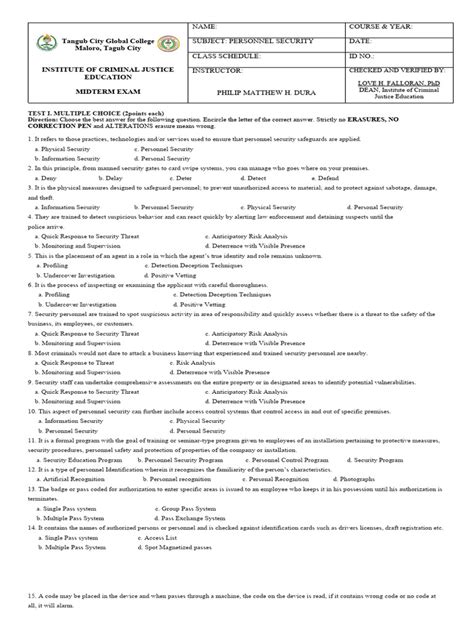 Fs 2 Midterm Exam Pdf Physical Security Information Security