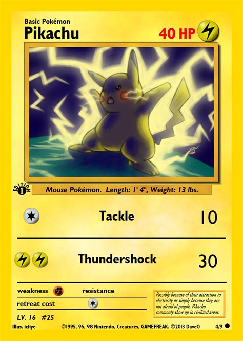 4 Of 9 Pikachu Custom Pokemon Card By Iamthedaveo On Deviantart