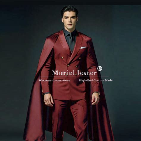 Elegant Groom Wedding Tuxedos With Cape Customized Double Breasted