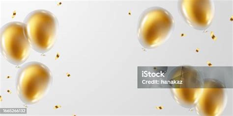 3d 황금 풍선 디자인 배경 아름 다운 그림 배너 템플릿 벡터 3차원 형태에 대한 스톡 벡터 아트 및 기타 이미지 3차원 형태 공휴일 금색 Istock