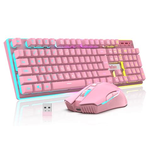 RedThunder K10 Wireless Gaming Keyboard And Mouse Combo LED Backlit Rechargeable 3800mAh