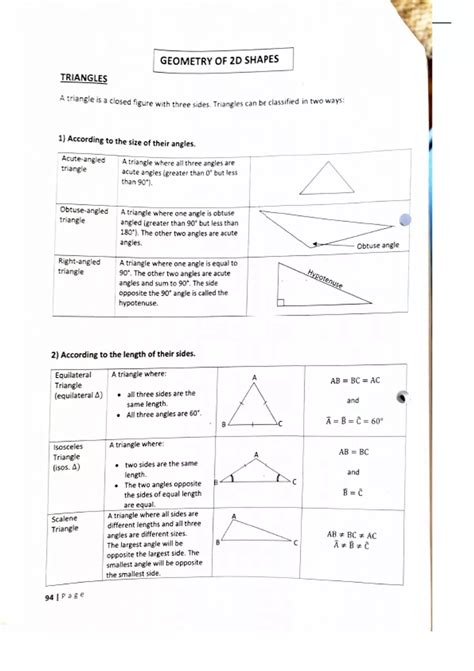Grade 9 Geometry Of 2d Shapes Mathematics Stuvia Sa
