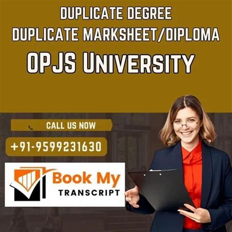 Duplicate Degree Mark Sheet Diploma From OPJS University At 3000 Page In Ghaziabad ID