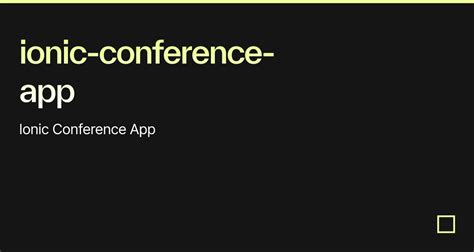 ionic conference app codesandbox
