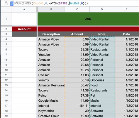 Excel Trying To Sum Index But Its Not Matching Stack Overflow