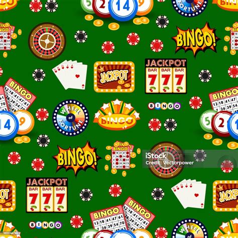 운 운 갬블 플레이 게임 완벽 한 패턴 배경 위험 기회 아이콘 성공 승리 카지노 도박 라스베가스 룰렛 게임 벡터 일러스트 레이 션 라스베이거스에 대한 스톡 벡터 아트 및