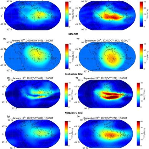 Global Ionospheric Tec From Different Models A B Igs Gim C D Download Scientific
